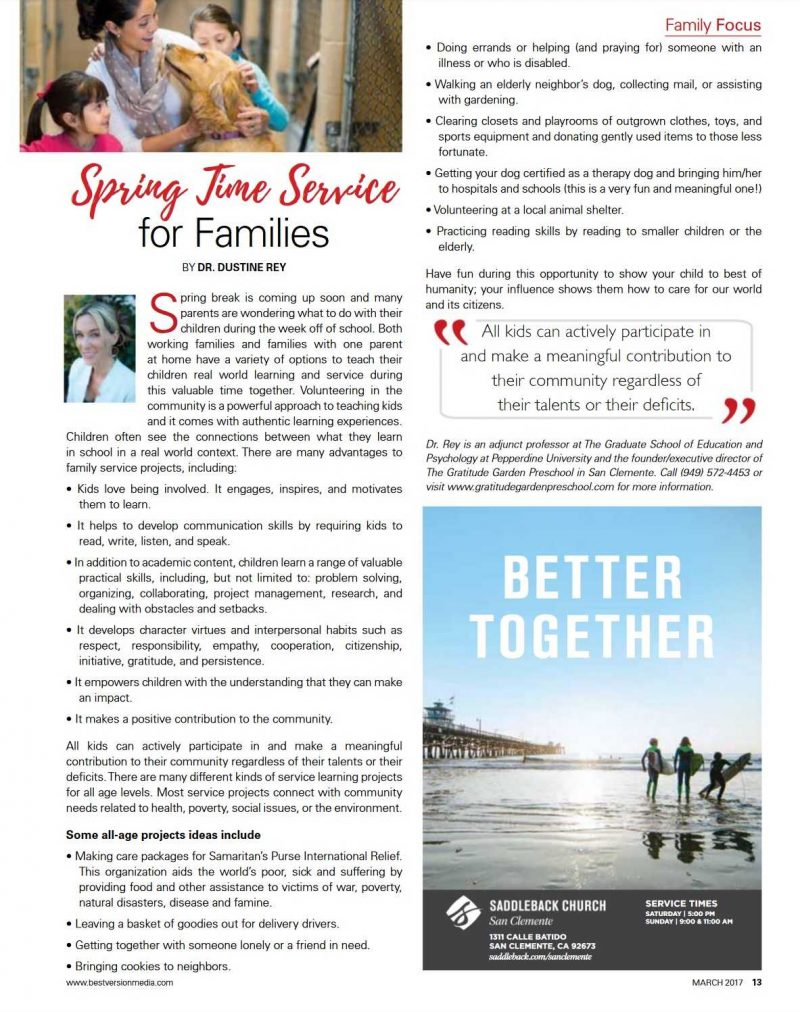 Talega Life March 2017 Issue – Spring Time Service for Families - The ...
